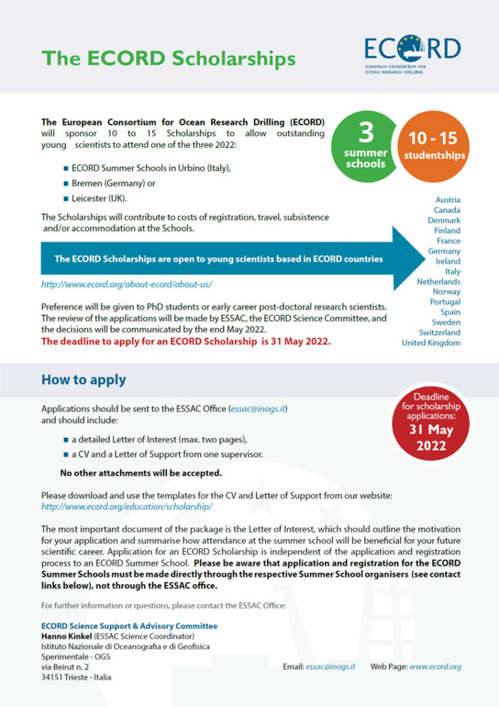 ECORD Summer Schools 2022 - ECORD: European Consortium for Ocean ...