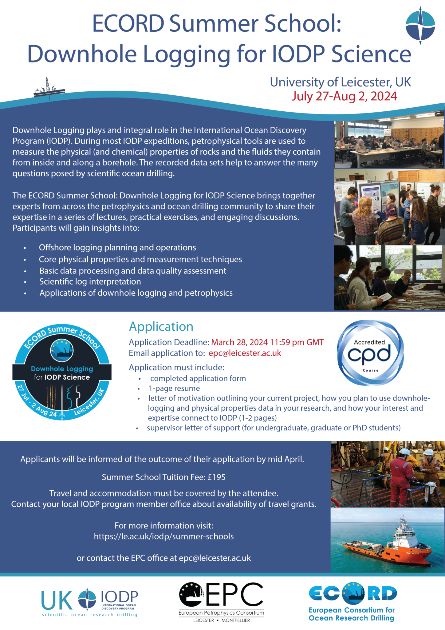 Apply to participate in ECORD Summer School: Downhole Logging for IODP ...