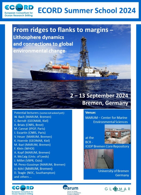 Apply to participate in ECORD Summer School in Bremen 2024: From Ridges ...